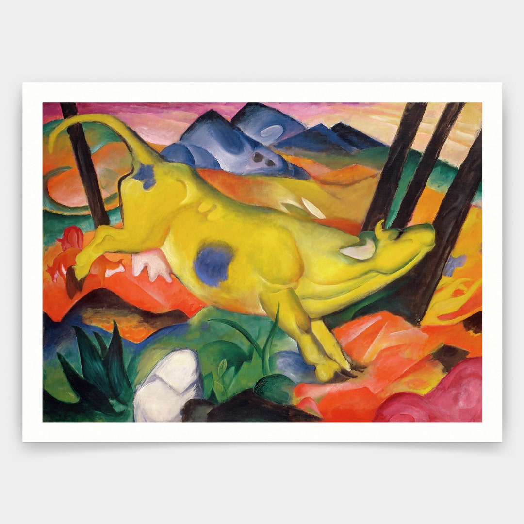 Franz Marc,yellow Cow,art Prints,vintage Art,canvas Wall Art,famous Art ...