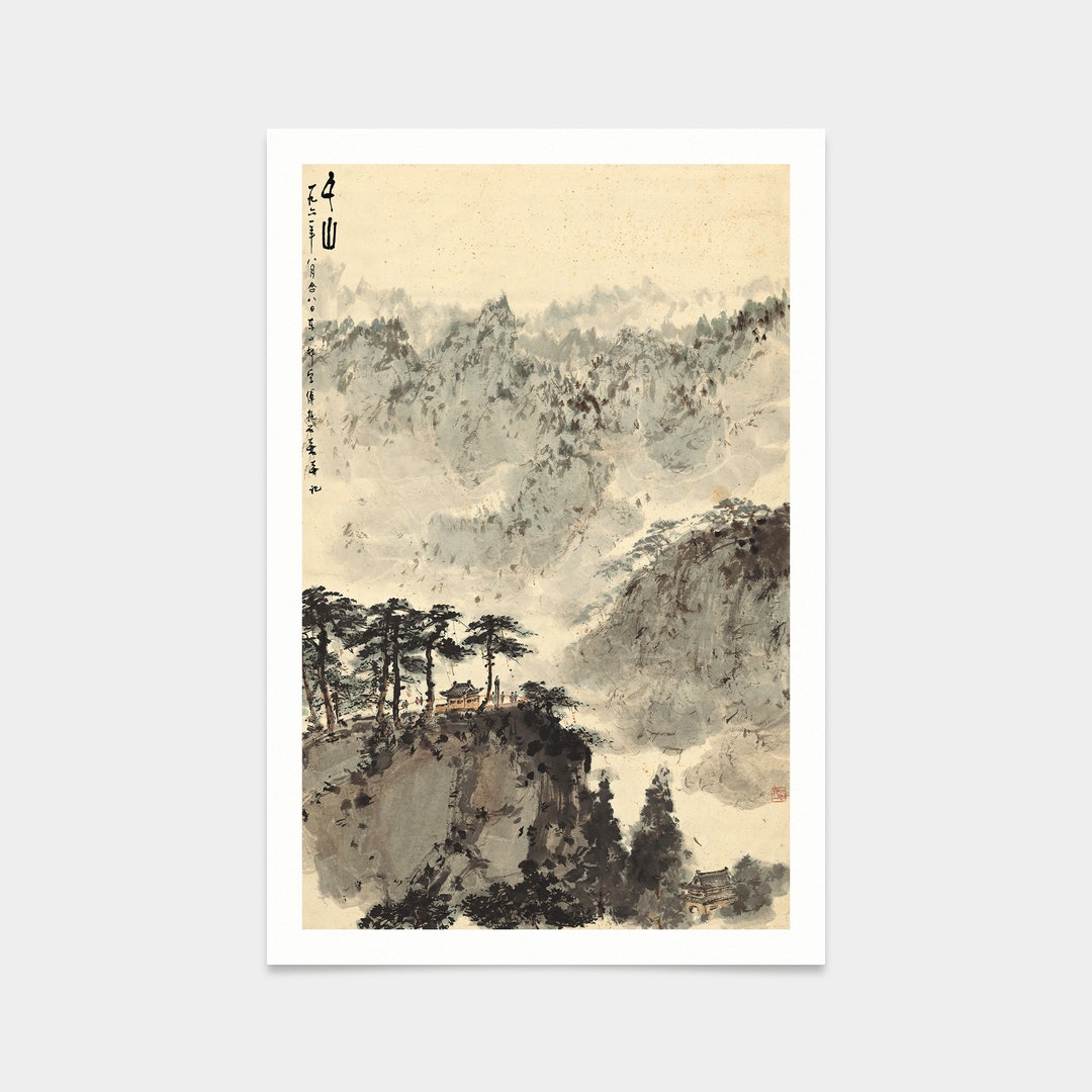 Fu Baoshi,chinese Landscape,chinese Painting,art Prints,vintage Art ...
