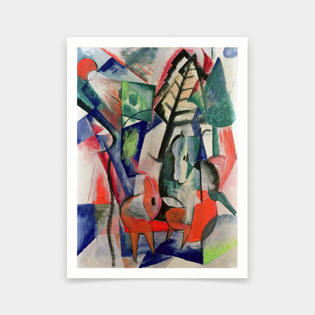 Franz Marc,animals Under Trees,art Prints,vintage Art,canvas Wall Art ...