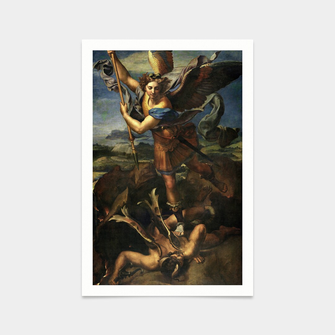 Raphael,saint Michael Vanquishing Satan, 1518,art Prints,vintage Art ...