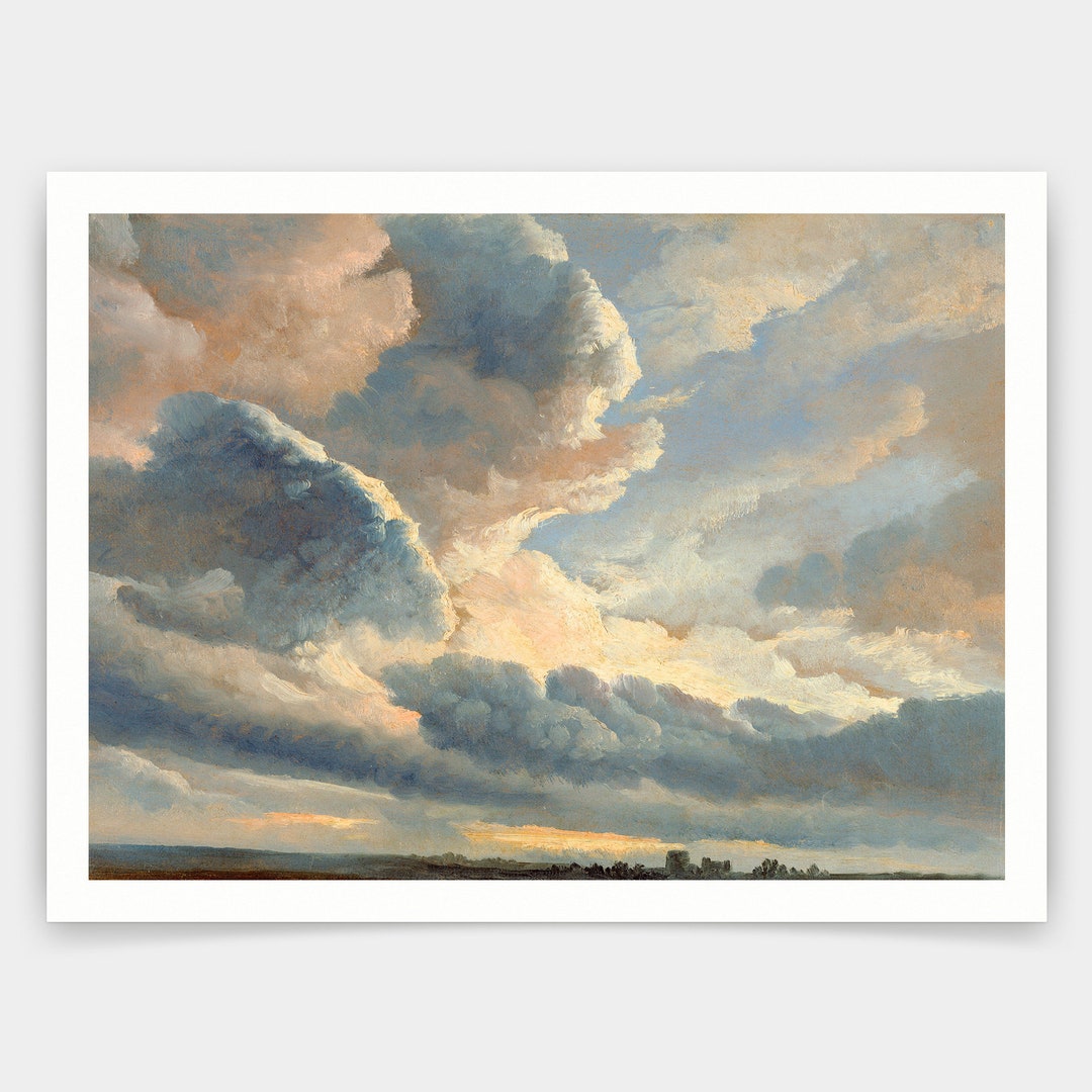 Simon Denis,study of Clouds With a Sunset Near Rome,art Prints,vintage ...