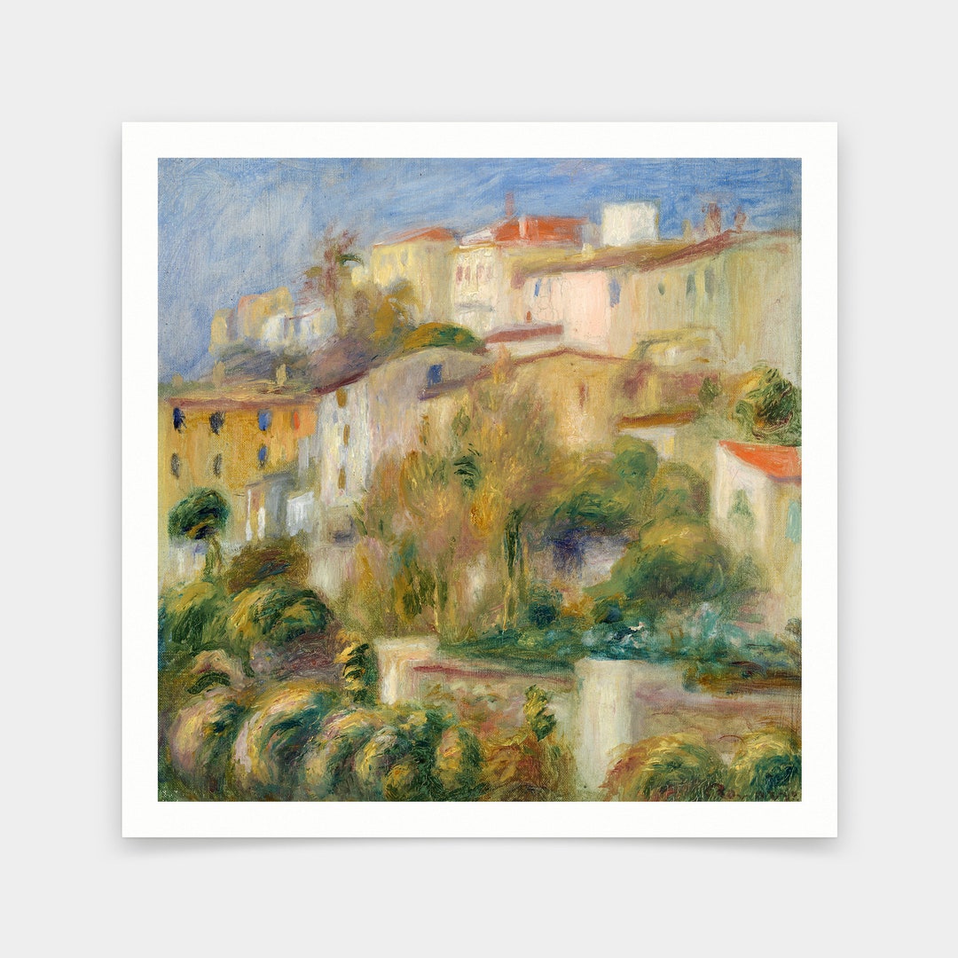 Pierre Auguste Renoir,houses on a Hill,art Prints,vintage Art,canvas ...
