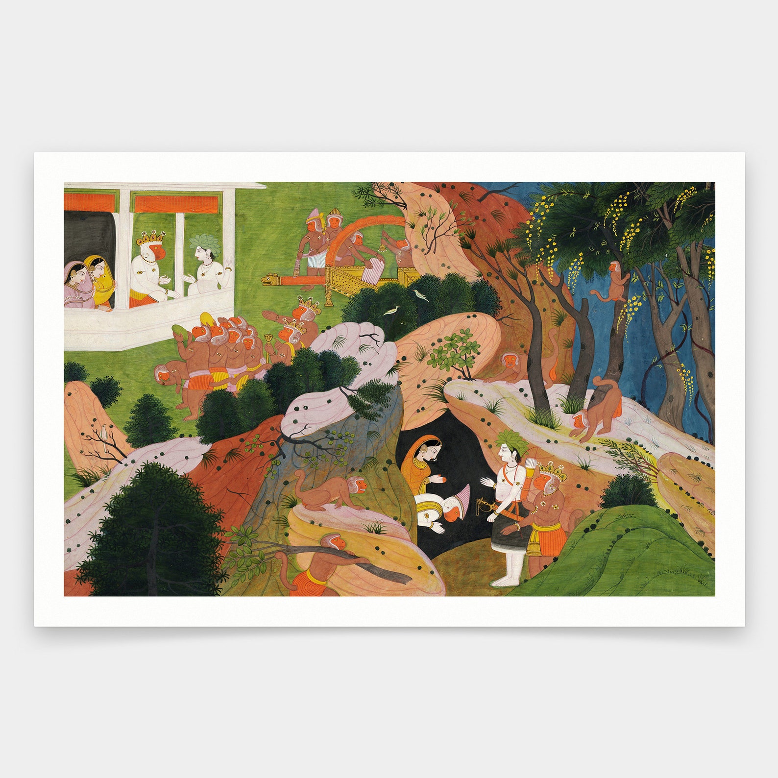 Indian Paintings,tara With Her Son Angad Receiving an Angry Lakshmana ...