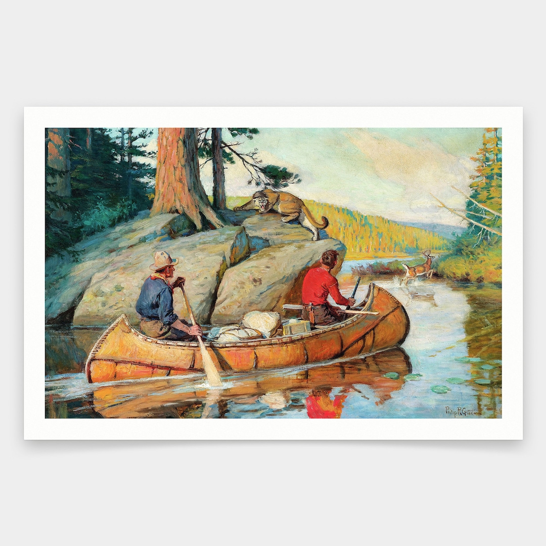 Philip R Goodwin,in the Canoe,art Prints,vintage Art,canvas Wall Art ...