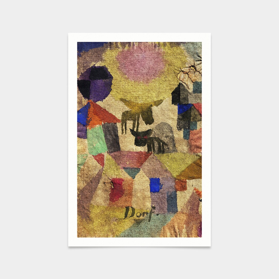 Paul Klee,village-like, Houses, 2 Cattle,abstract Wall Art,art Prints ...
