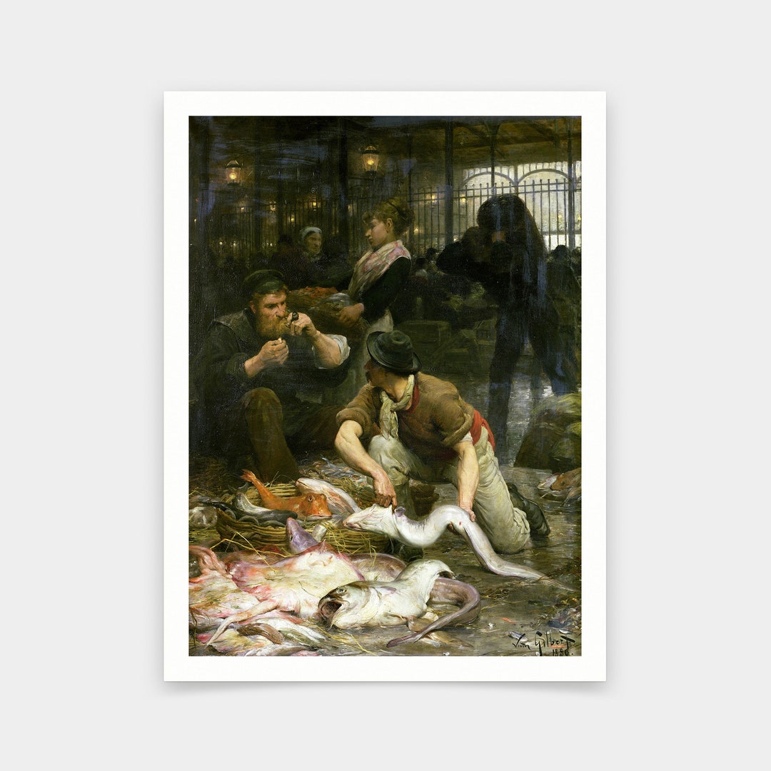Victor Gabriel Gilbert,the Fish Market in the Morning,art Prints ...