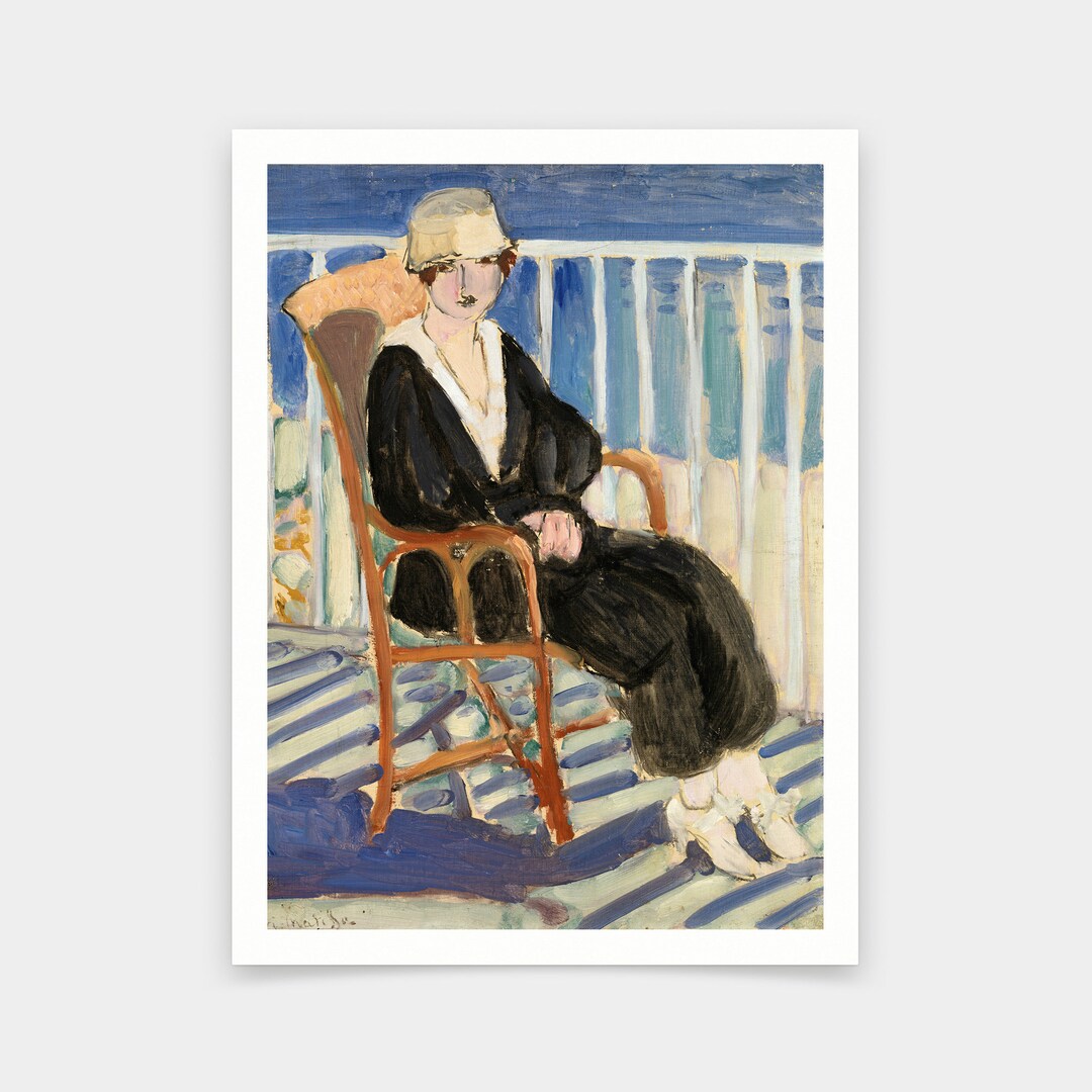 Henri Matisse,young Girl on a Balcony Over the Ocean 1918,art Prints ...