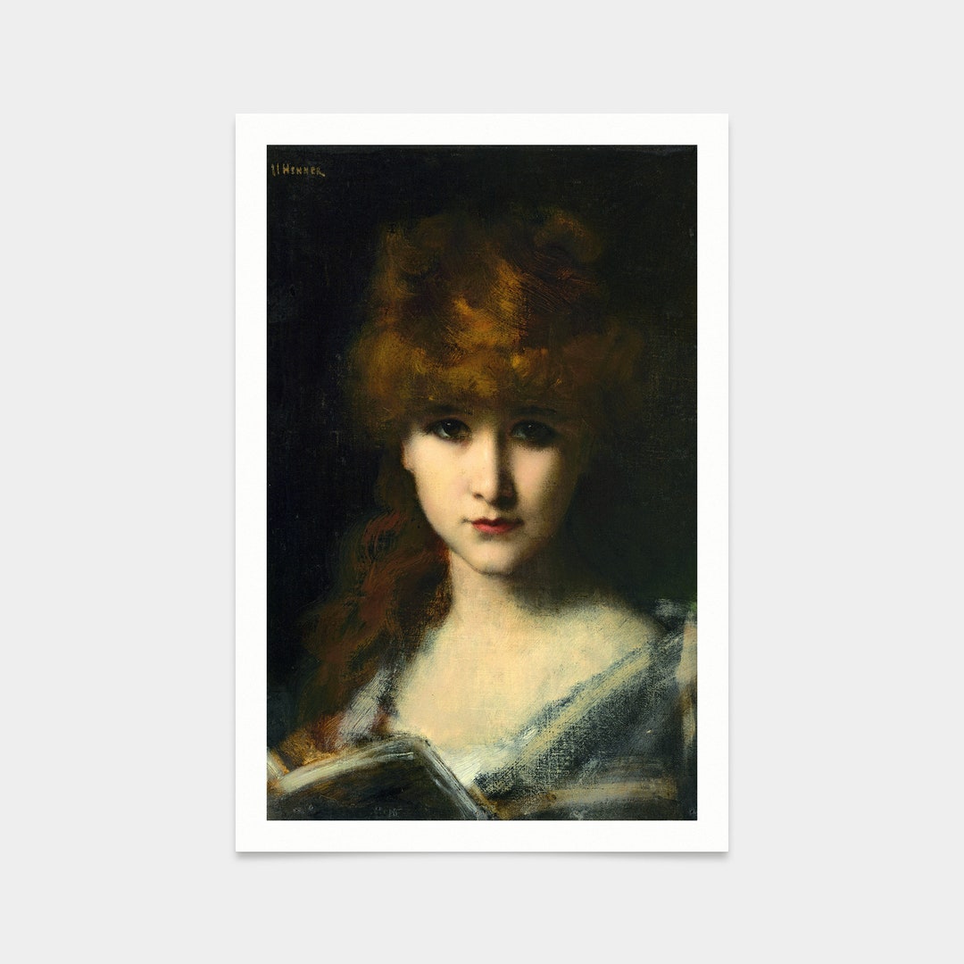 Jean-jacques Henner,girl With the Book,girl's Head,1890,art Prints ...