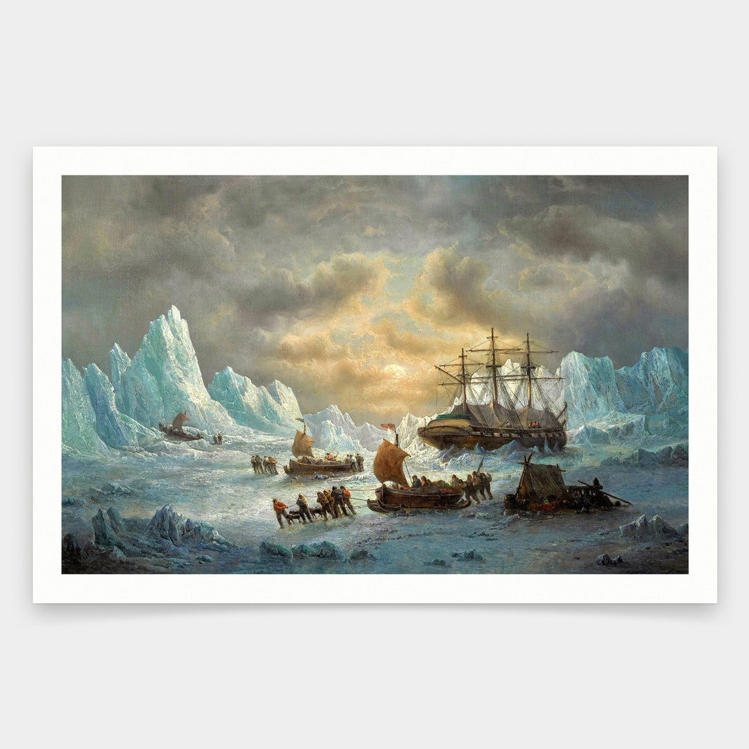 Francois Musin,hms Resolute in Search of Sir John Franklin, 1850,art ...