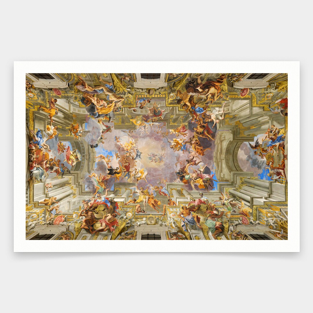 Andrea Pozzo,glory of Saint Ignatio,art Prints,vintage Art,canvas Wall ...