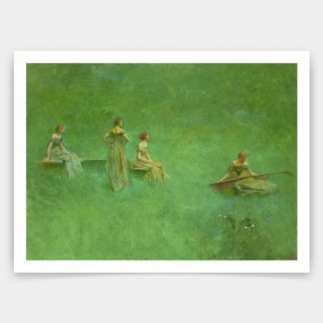 Thomas Dewing,the Lute,art Prints,vintage Art,canvas Wall Art,famous ...