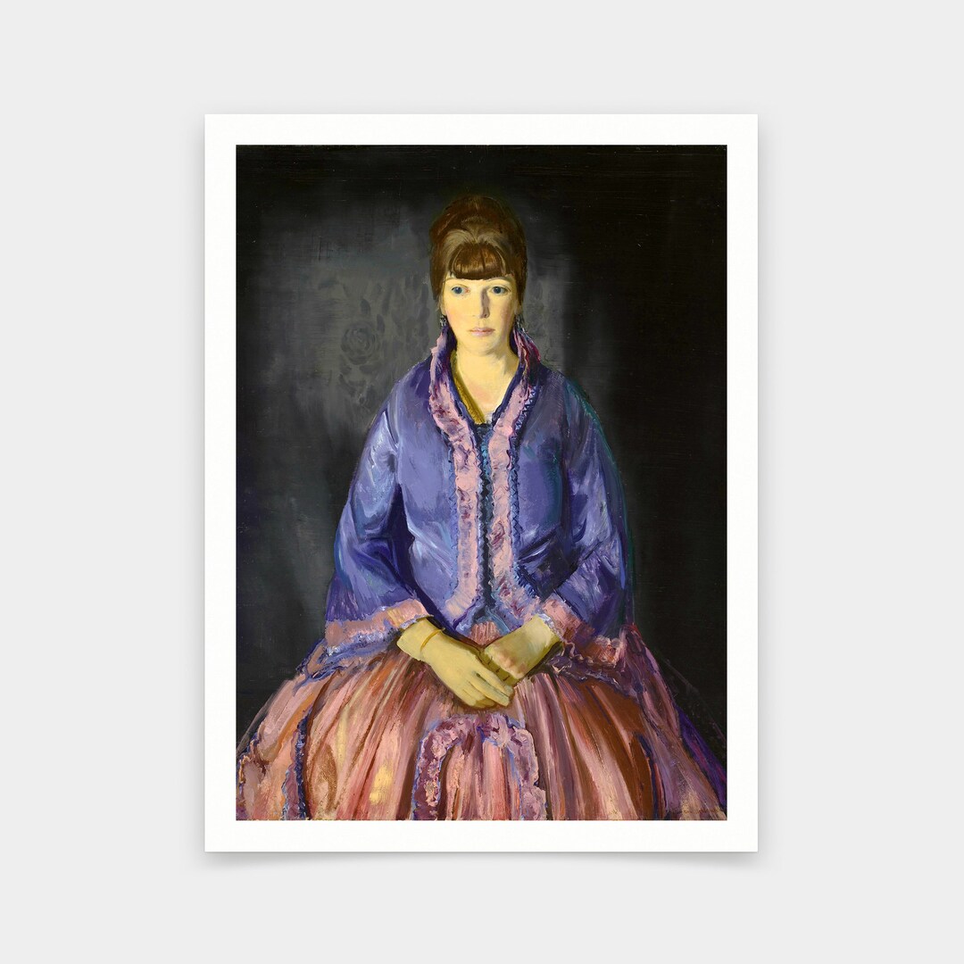George Bellows,emma in the Purple Dress,art Prints,vintage Art,canvas ...