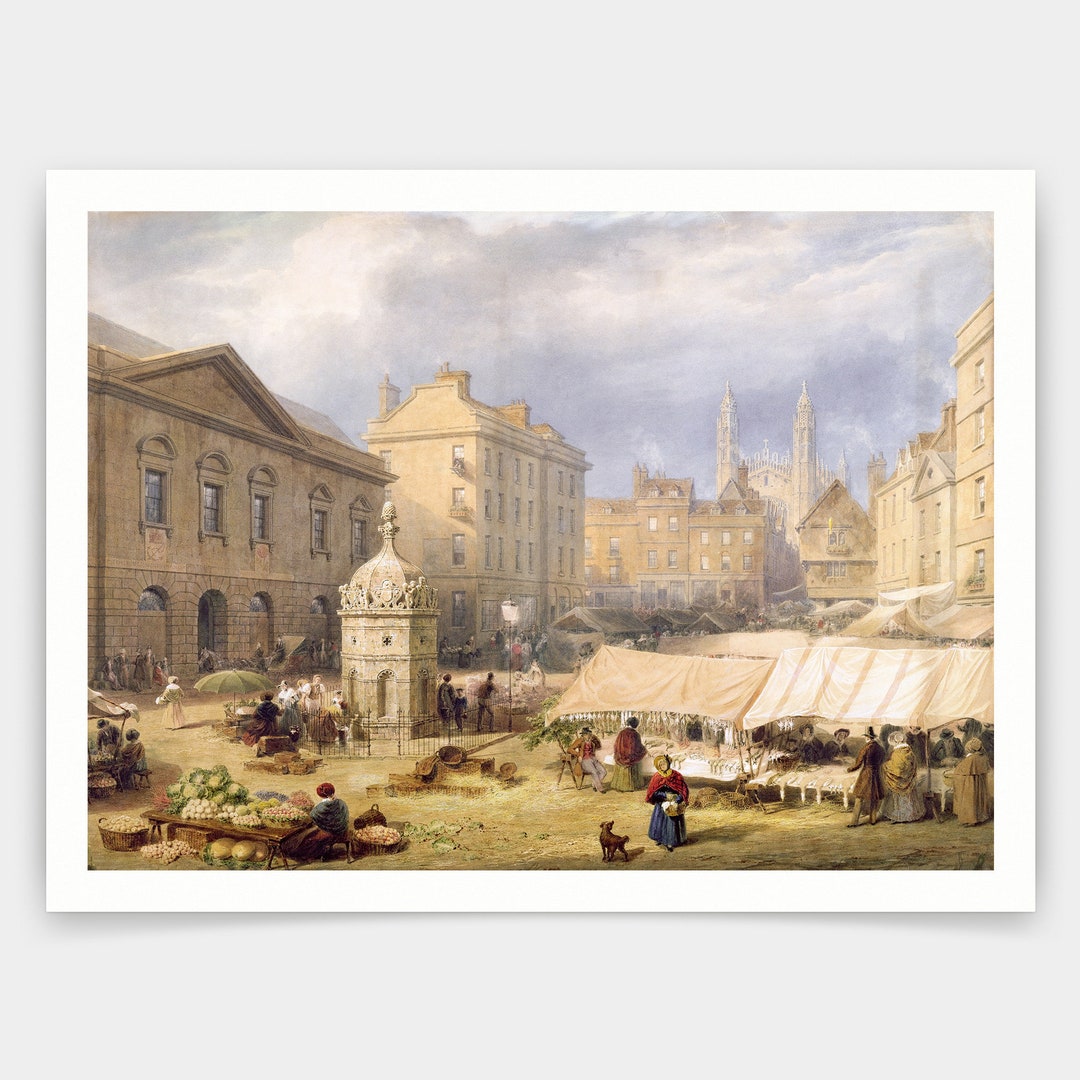 Frederick Mackenzie,cambridge Market Place, 1841,art Prints,vintage Art ...