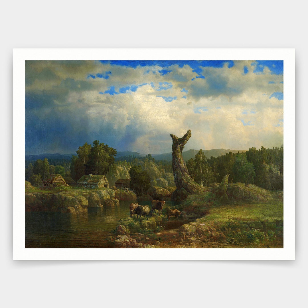 Lars Hertervig,summer Landscape,thunder Looms,art Prints,vintage Art ...