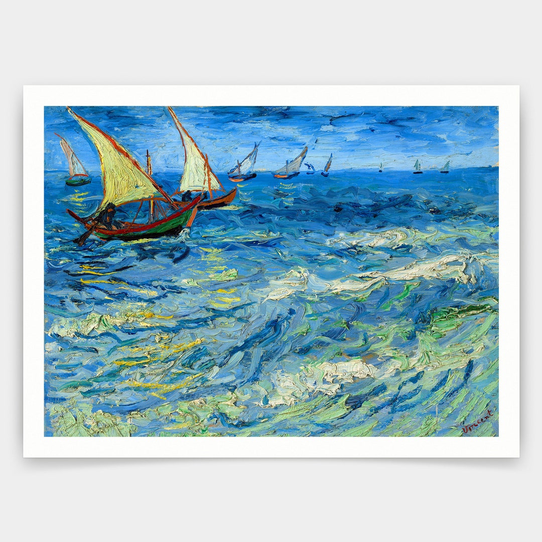 Vincent Van Gogh,the Sea at Saintes-maries, 1888,art Prints,vintage Art ...