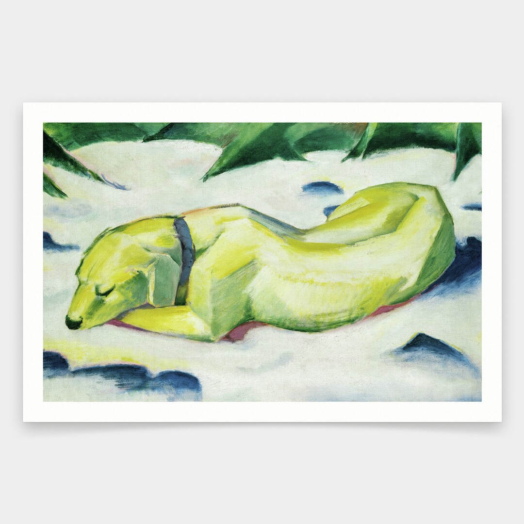 Franz Marc,dog Lying in the Snow, Siberian Shepherd Dog,1911,art Prints ...
