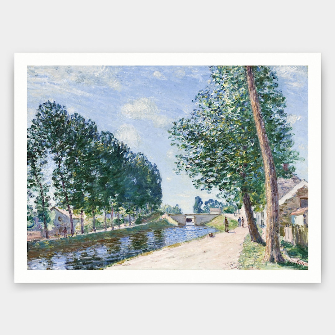 Alfred Sisley the Loing Canal At Moiret art Prints vintage Art canvas alfred-sisley-the-loing-canal-at-moiret-art-prints-vintage-art-canvas