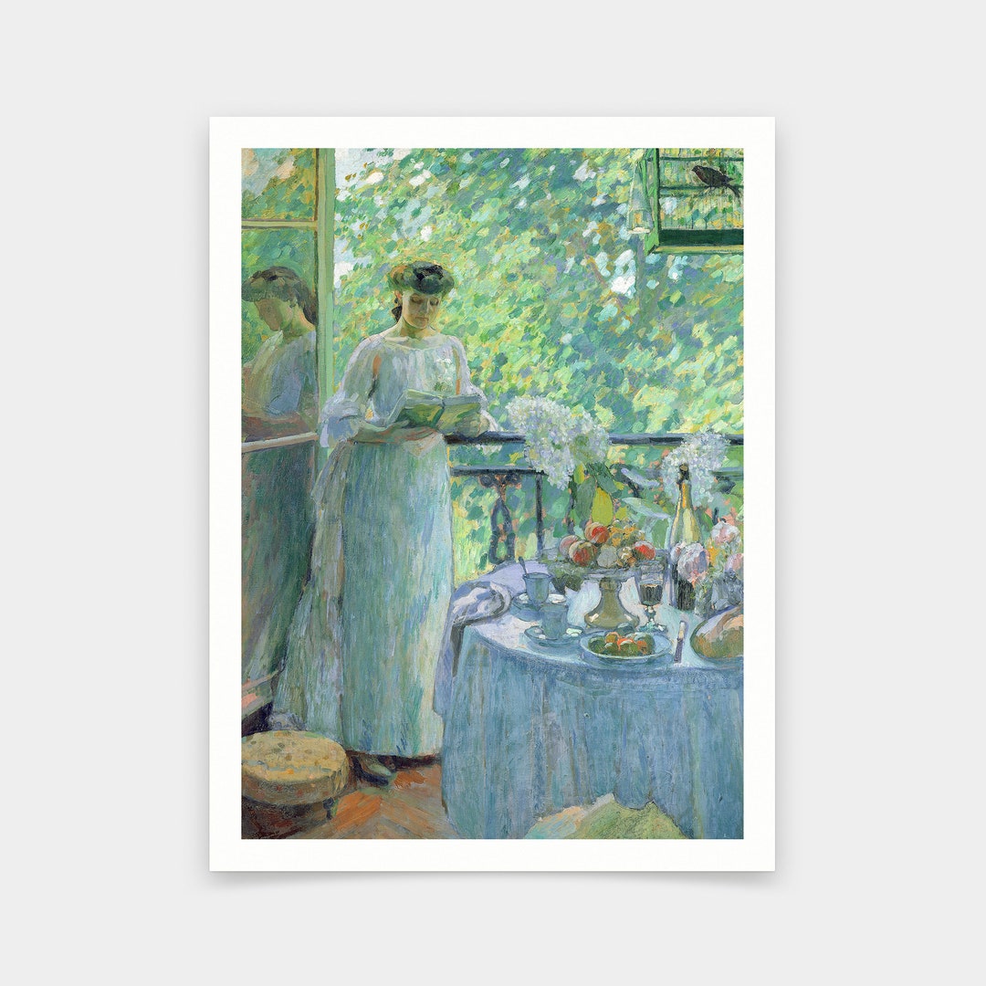 Henri Ottmann,woman on a Balcony,art Prints,vintage Art,canvas Wall Art ...