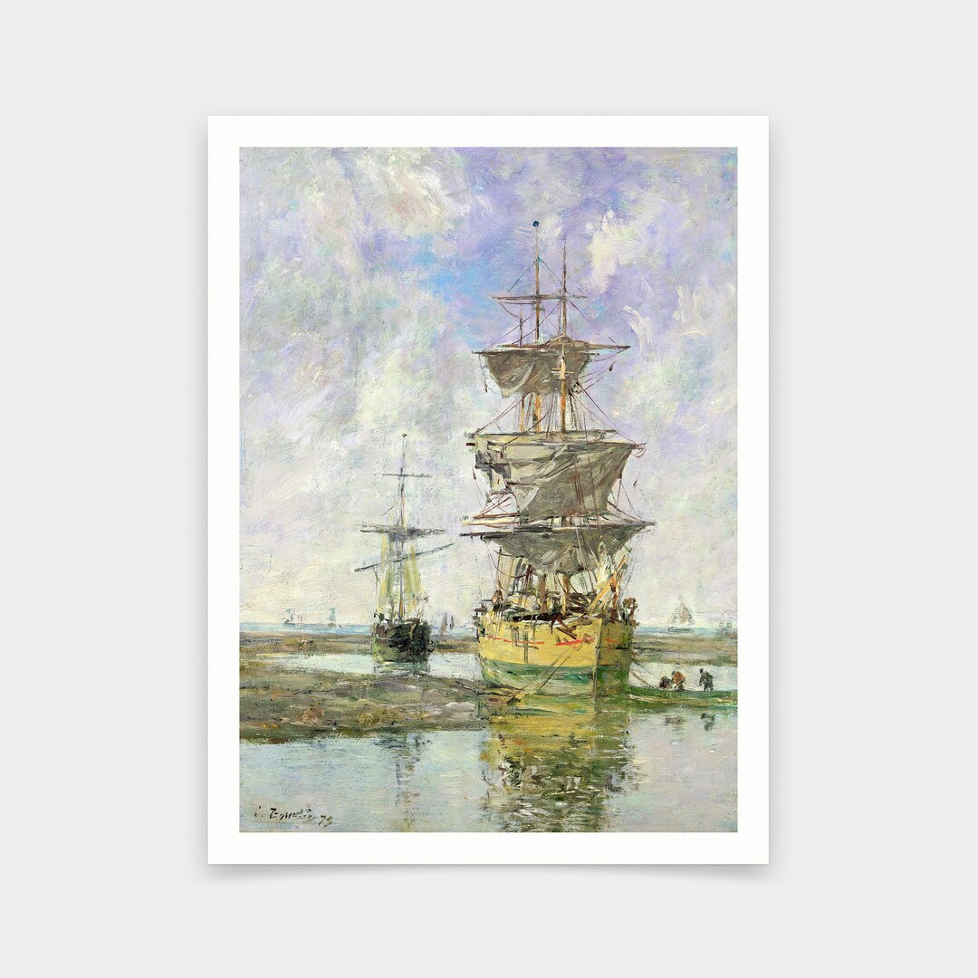 Eugene Louis Boudin,the Large Ship,art Prints,vintage Art,canvas Wall ...