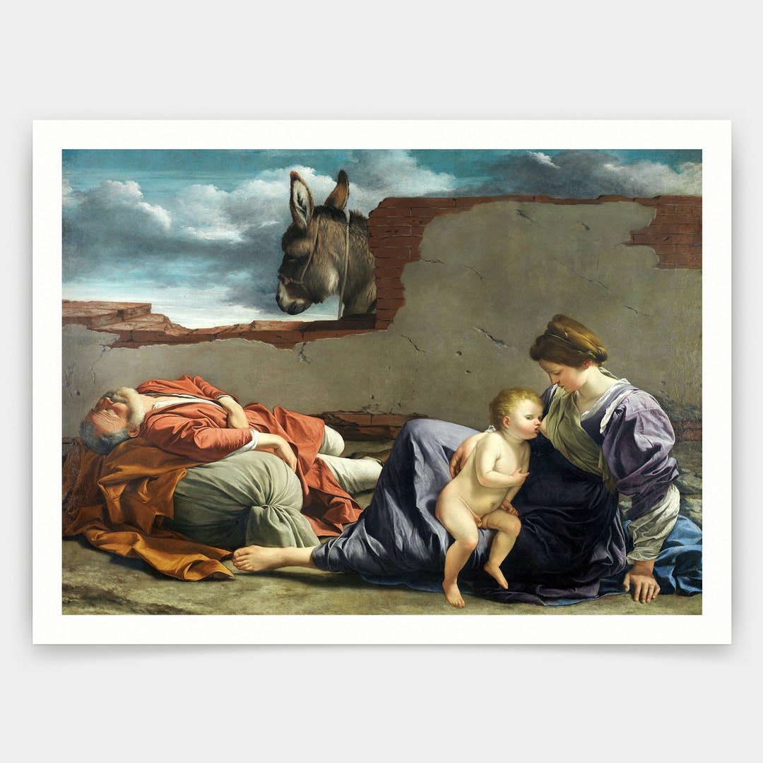 Orazio Gentileschi,rest on the Flight Into Egypt by Orazio Gentileschi ...