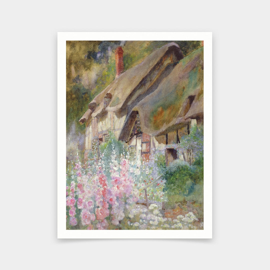David Woodlock,anne Hathaways Cottage,art Prints,vintage Art,canvas ...