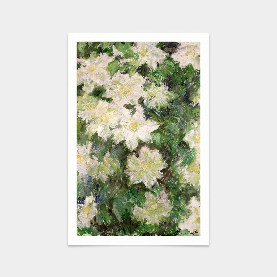 Claude Monet,white Clematis,art Prints,vintage Art,canvas Wall Art ...