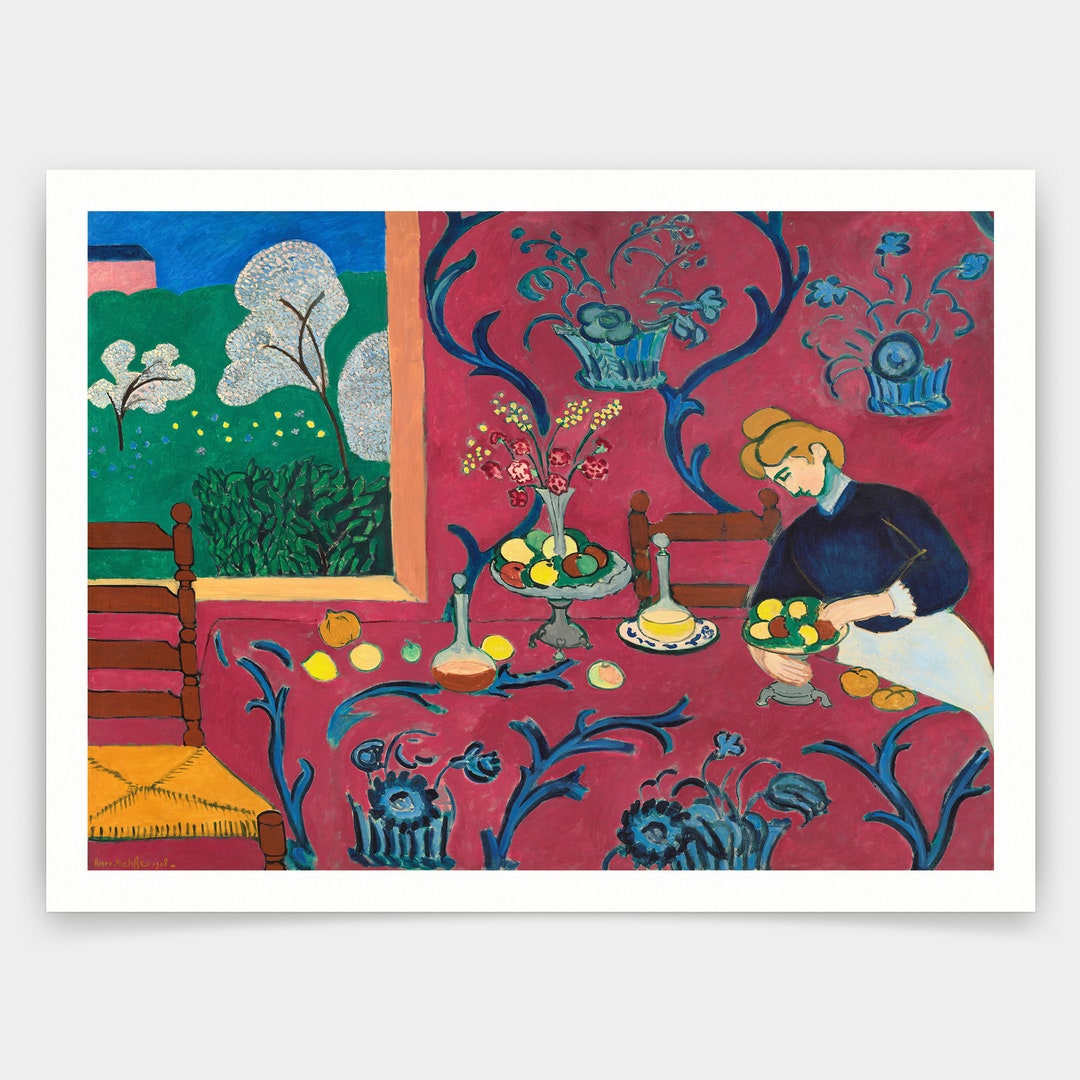 Henri Matisse, De rode kamer, Harmonie in rood, kunst prints, Vintage ...