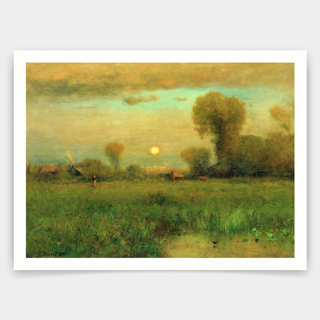 George Inness,harvest Moon, 1891,art Prints,vintage Art,canvas Wall Art ...