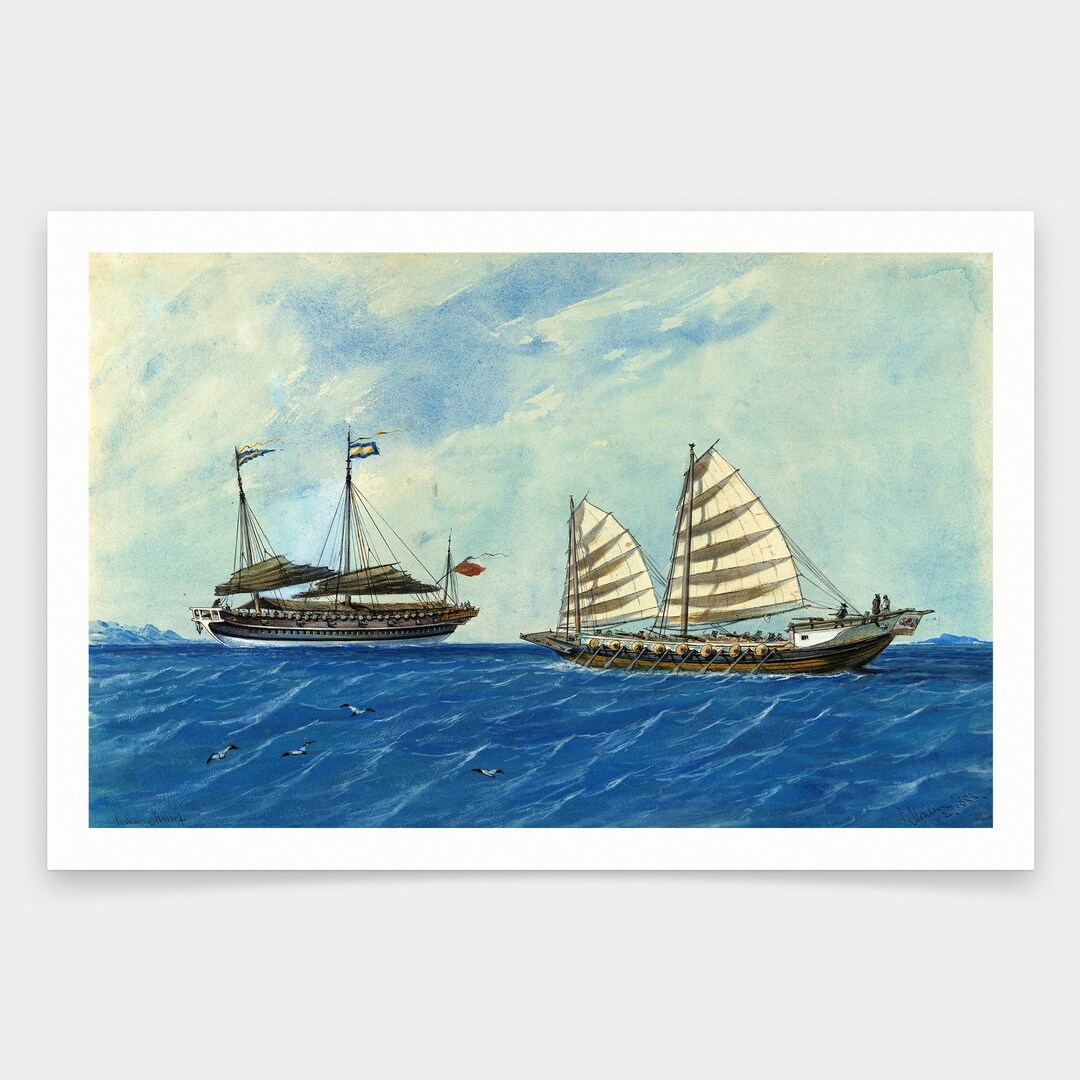 Rafael Monleón Y Torres,chinese Ships,art Prints,vintage Art,canvas ...
