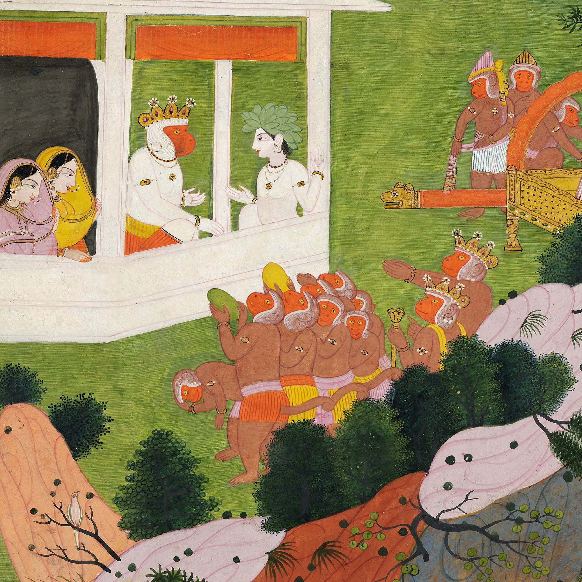 Indian Paintings,tara With Her Son Angad Receiving an Angry Lakshmana ...