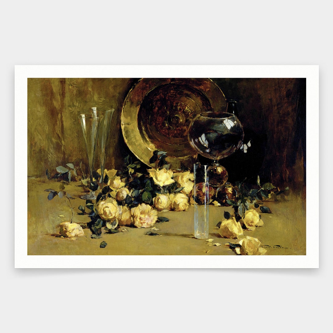 Emil Carlsen,yellow Roses,art Prints,vintage Art,canvas Wall Art,famous ...