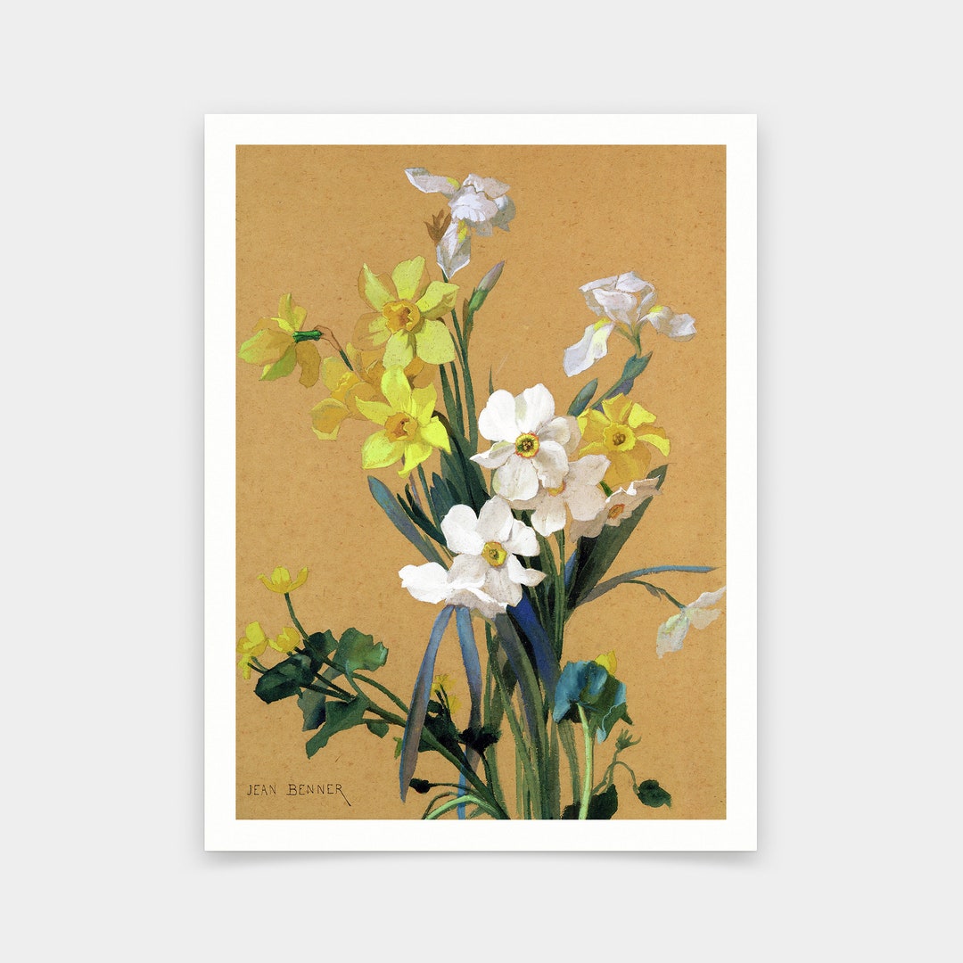 Jean Benner,still Life With Spring Flowers,art Prints,vintage Art ...