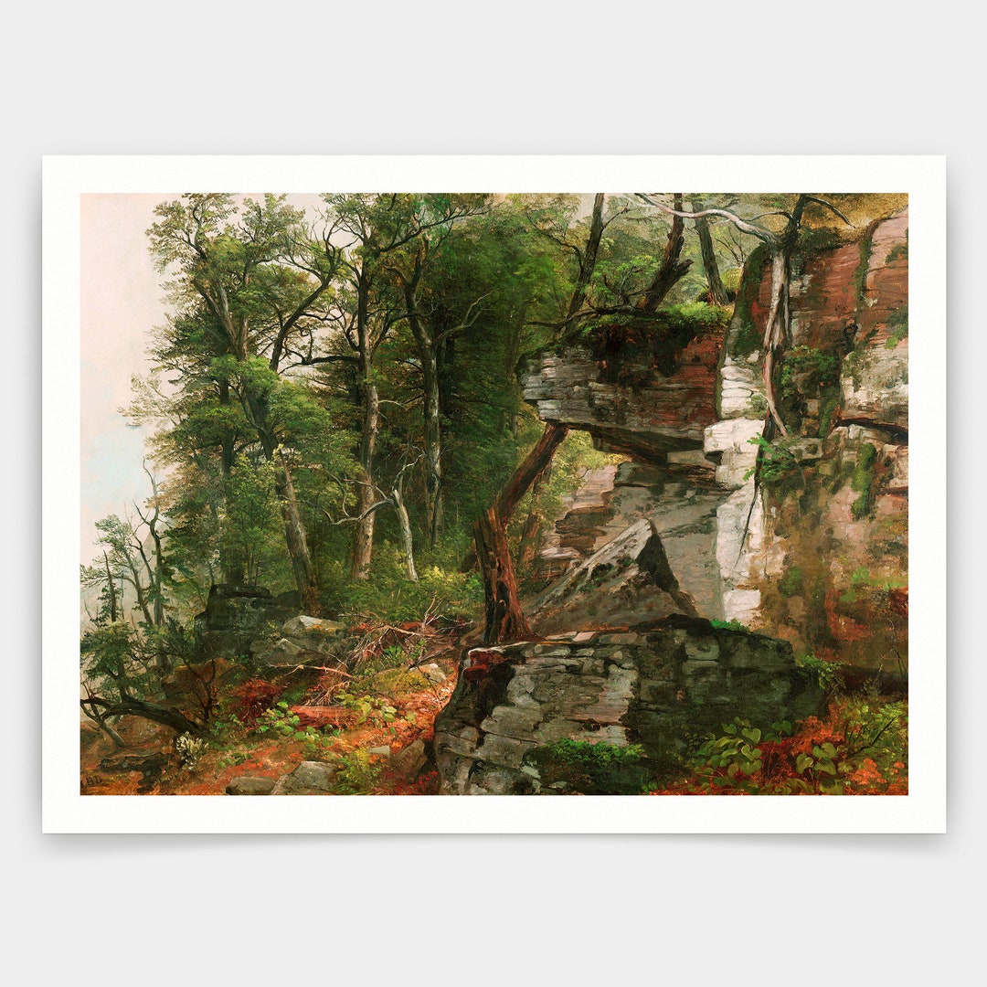 Asher Brown Durand,trees on a Rocky Hillside,art Prints,vintage Art ...