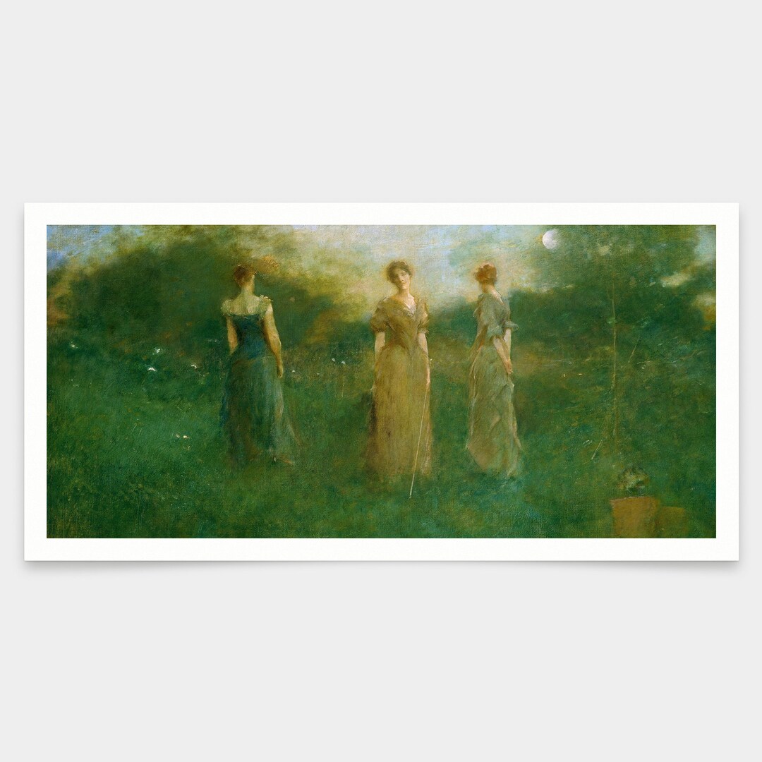 Thomas Wilmer Dewing,in the Garden,art Prints,vintage Art,canvas Wall ...