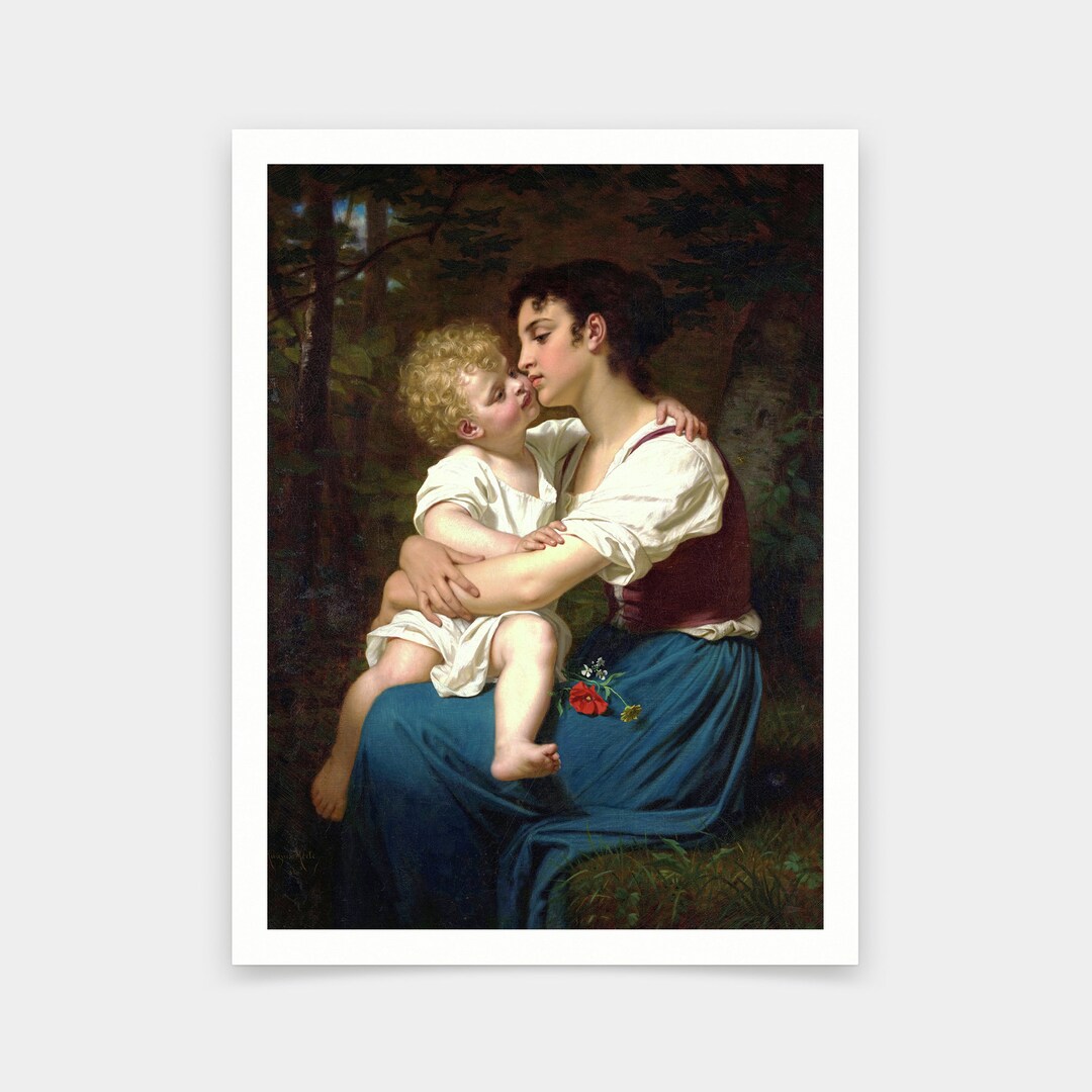 Hugues Merle,maternal Love, 1880,art Prints,vintage Art,canvas Wall Art ...