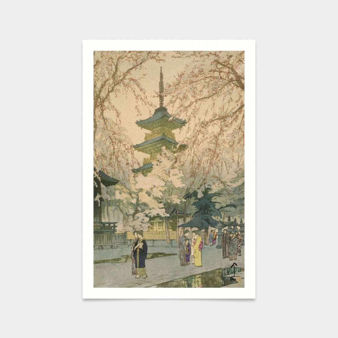 Ohara Shoson,a Glimpse of Ueno Park,japanese Painting,japanese Wall Art ...