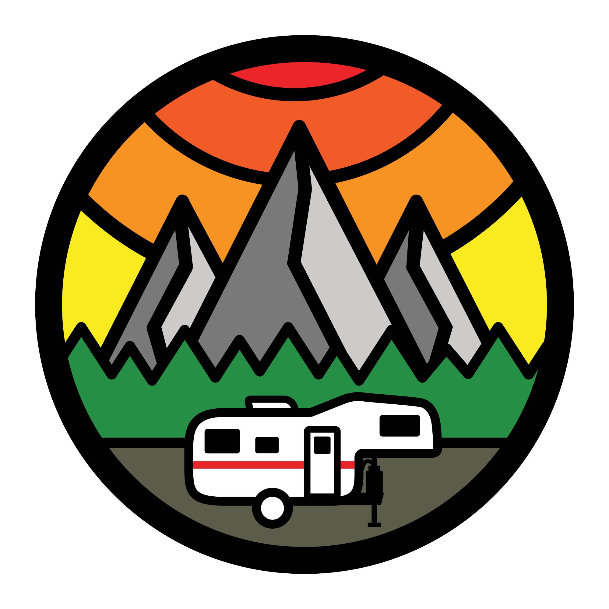 Scamp 19ft 5th Wheel Mountain Thicklines Art Custom Tire Cover - Etsy