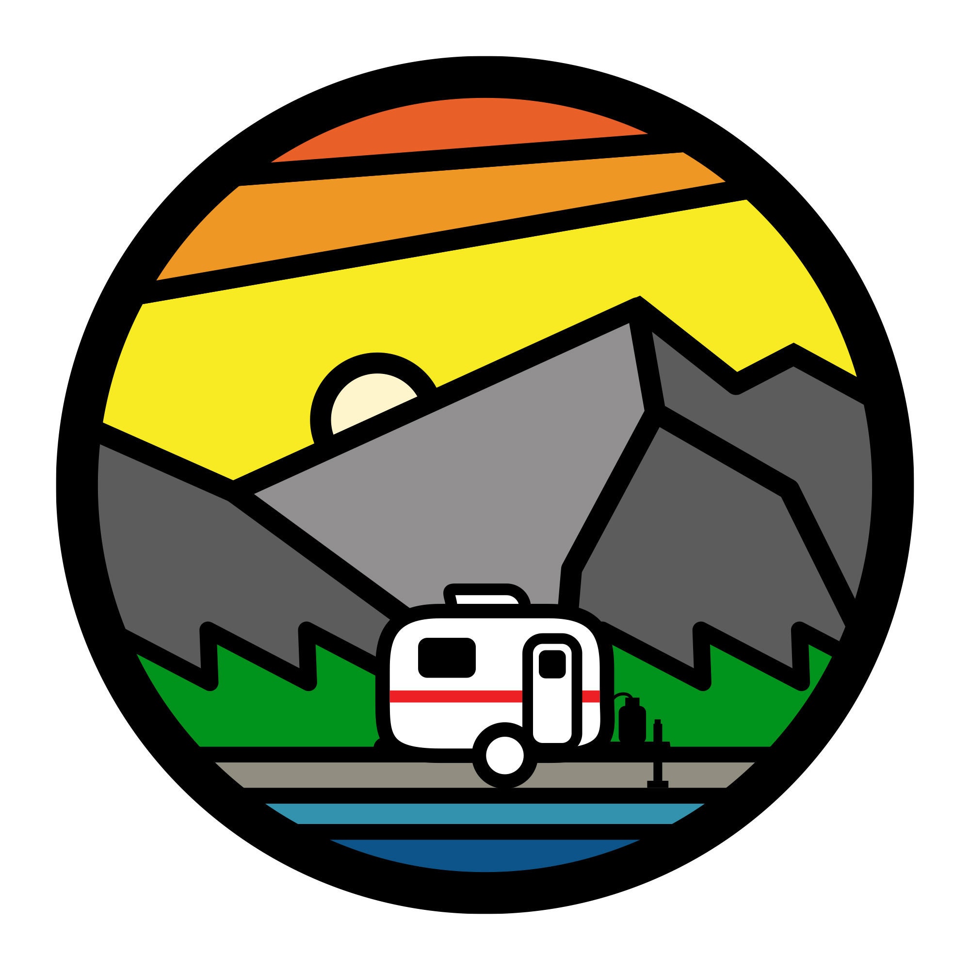 Scamp Thicklines Art Custom Tire Cover 13ft Desert Series - Etsy