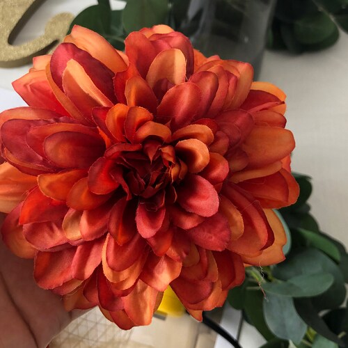 Wholesale Rust Orange Dahlia Flowers dusty Blue Dahila Head - Etsy