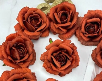 Burnt Orange Rose - Etsy