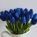 Artificial Flowers Real Touch Royal Blue Tulips PU Tulips - Etsy