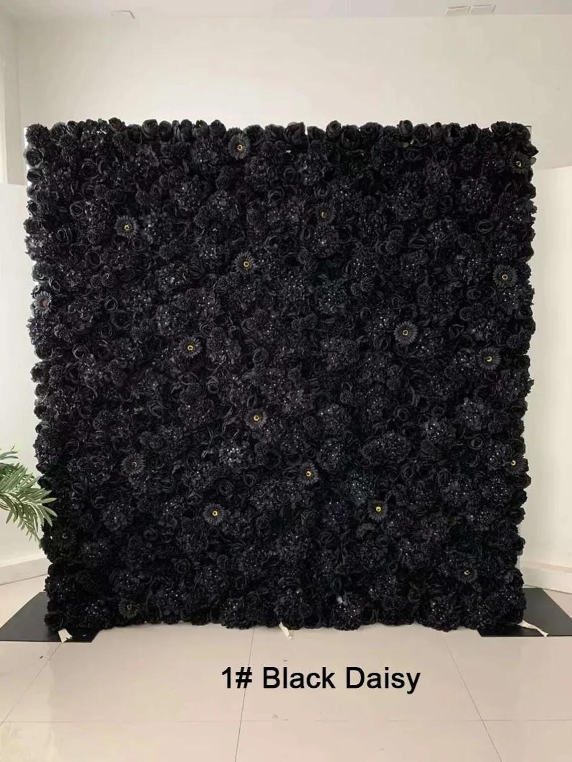 Black Flowers Wall Artificial Roses Backdrop Wedding Photography ...