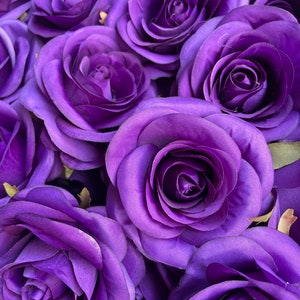 10-100pcs Artificial Purple Rose Fake Silk Flowers, 9cm High Quality ...