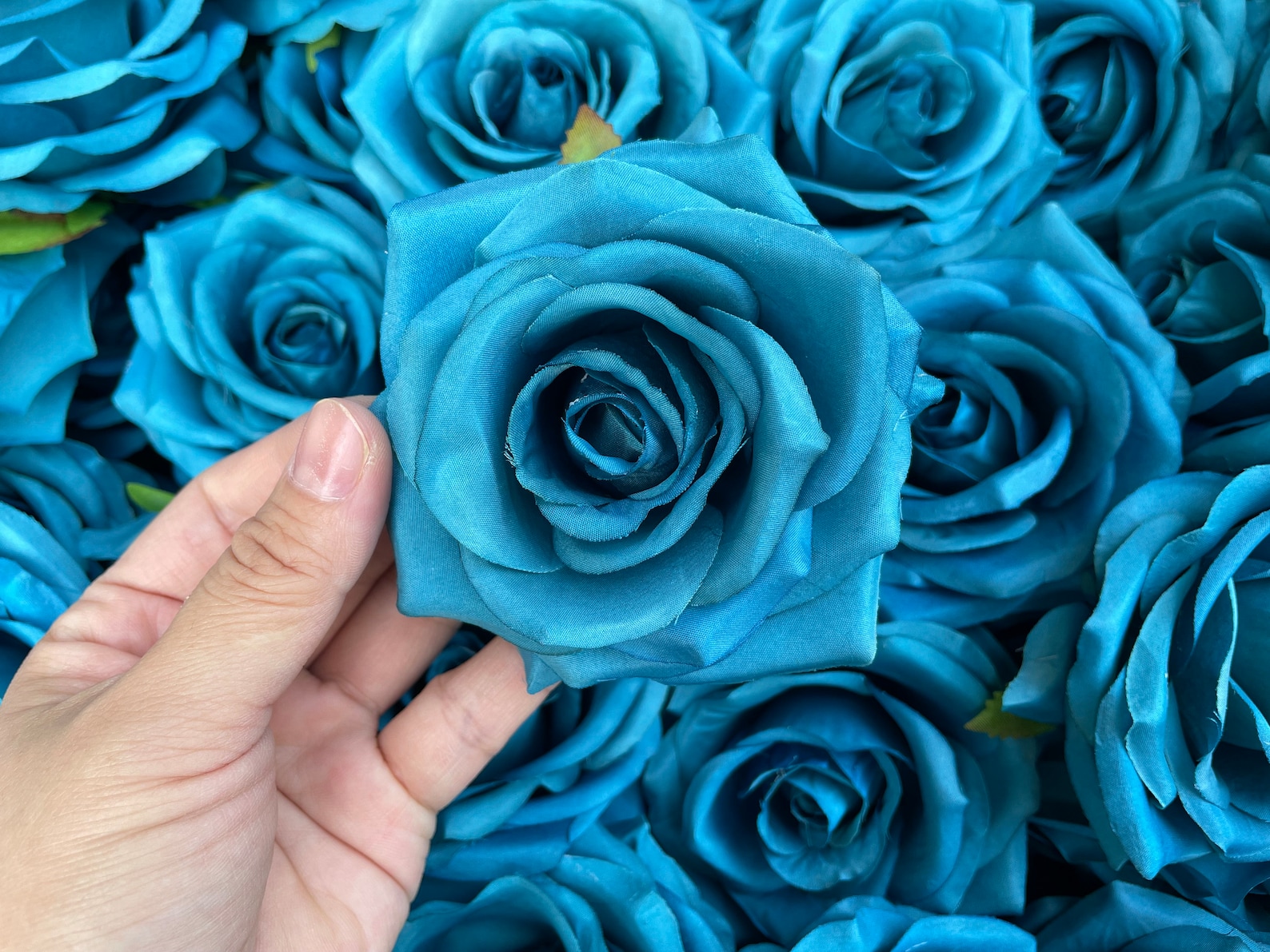 10-100pcs Teal Artificial Rose Heads High Quality Roses Head Only ...