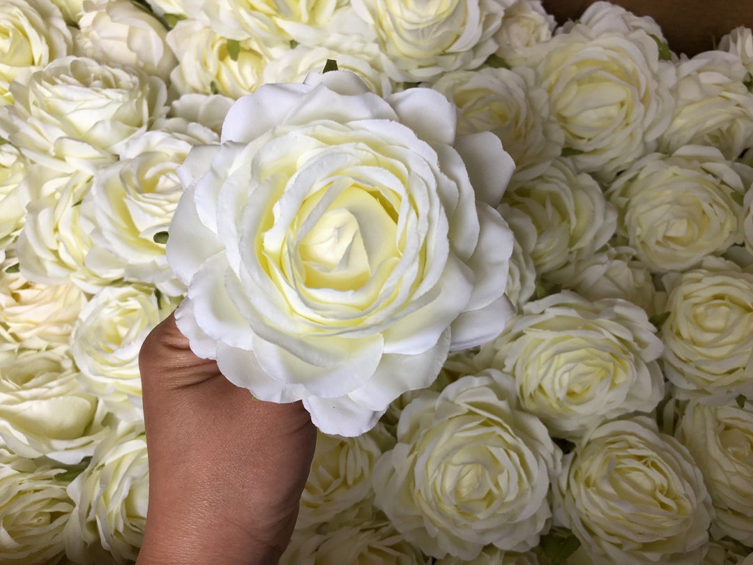 Wholesale 100pcs Ivory Artificial Rose Head, Silk Roses Flowers, Red ...