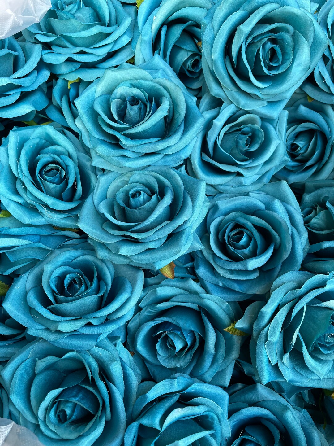 10-100pcs Teal Artificial Rose Heads High Quality Roses Head Only ...