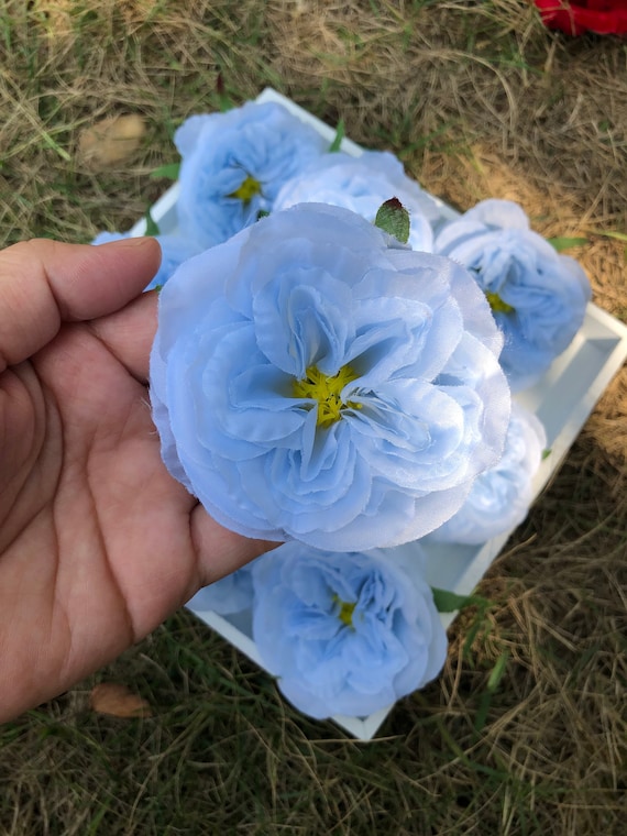Blue Artificial Roses Fake Artificial Silk Roses 20pcs Dusty - Etsy