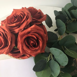 10-100pcs Burnt Orange Rose Artificial Rose Heads, 9cm Rust Orange ...
