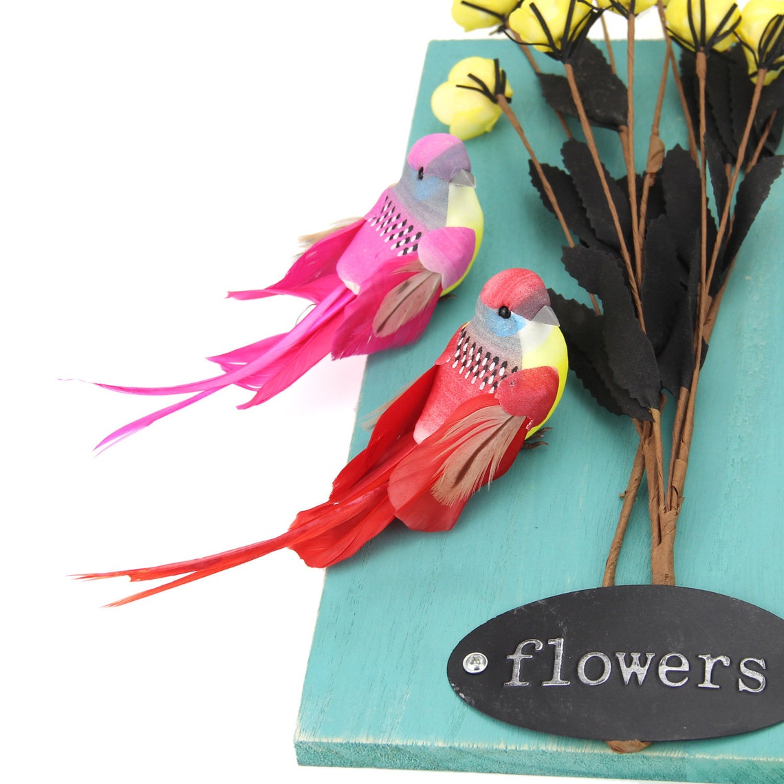 6pcs Artificial Birds, Artificial Colorful Birds With Iron Wire, Fake ...