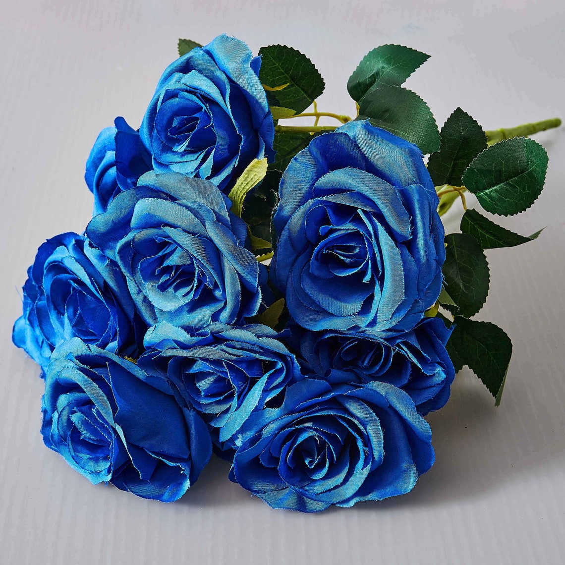 10pcs Navy Blue Open Roses Long Stem Alice Roses Artificial - Etsy